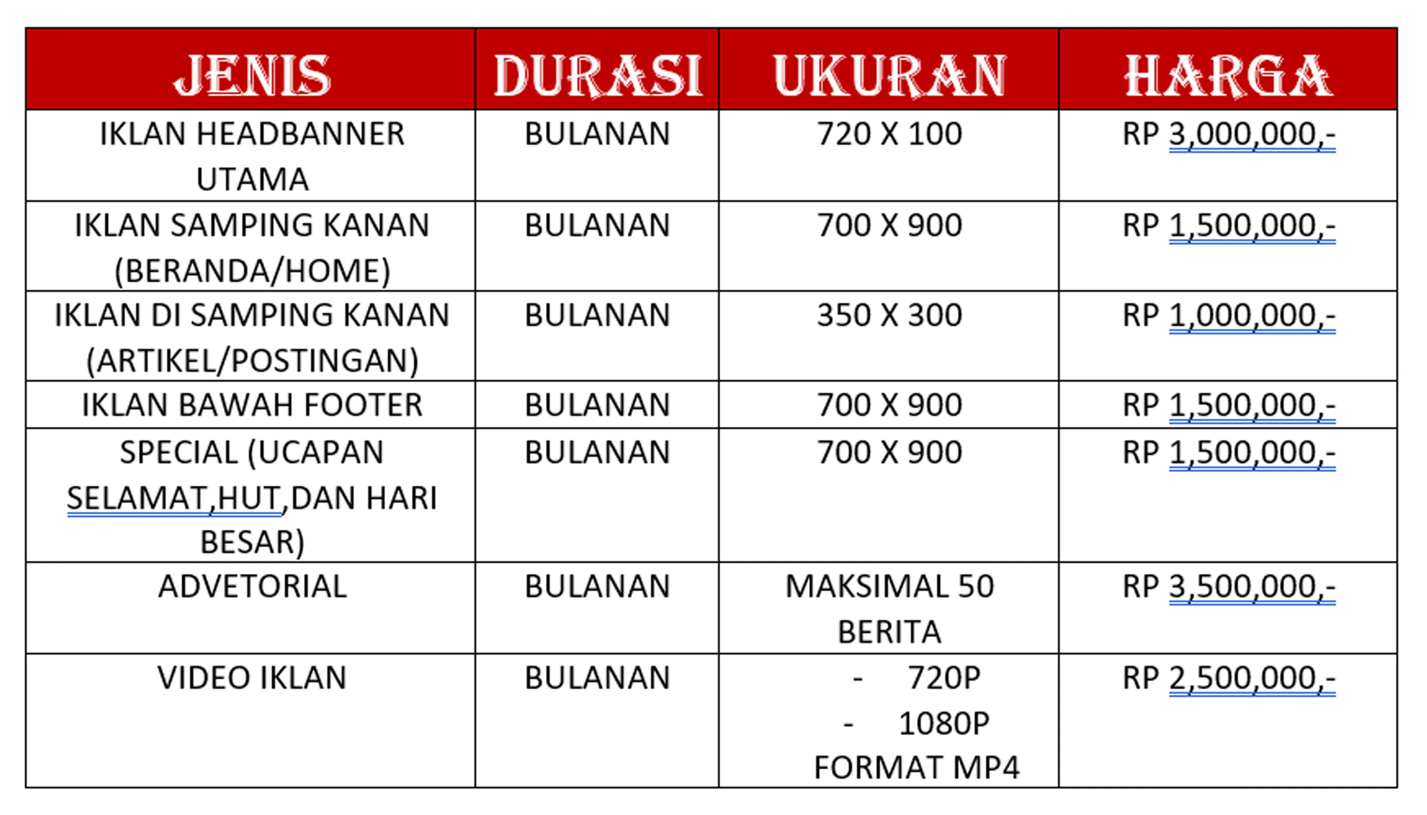 INFO IKLAN - MATA PENA INDONESIA